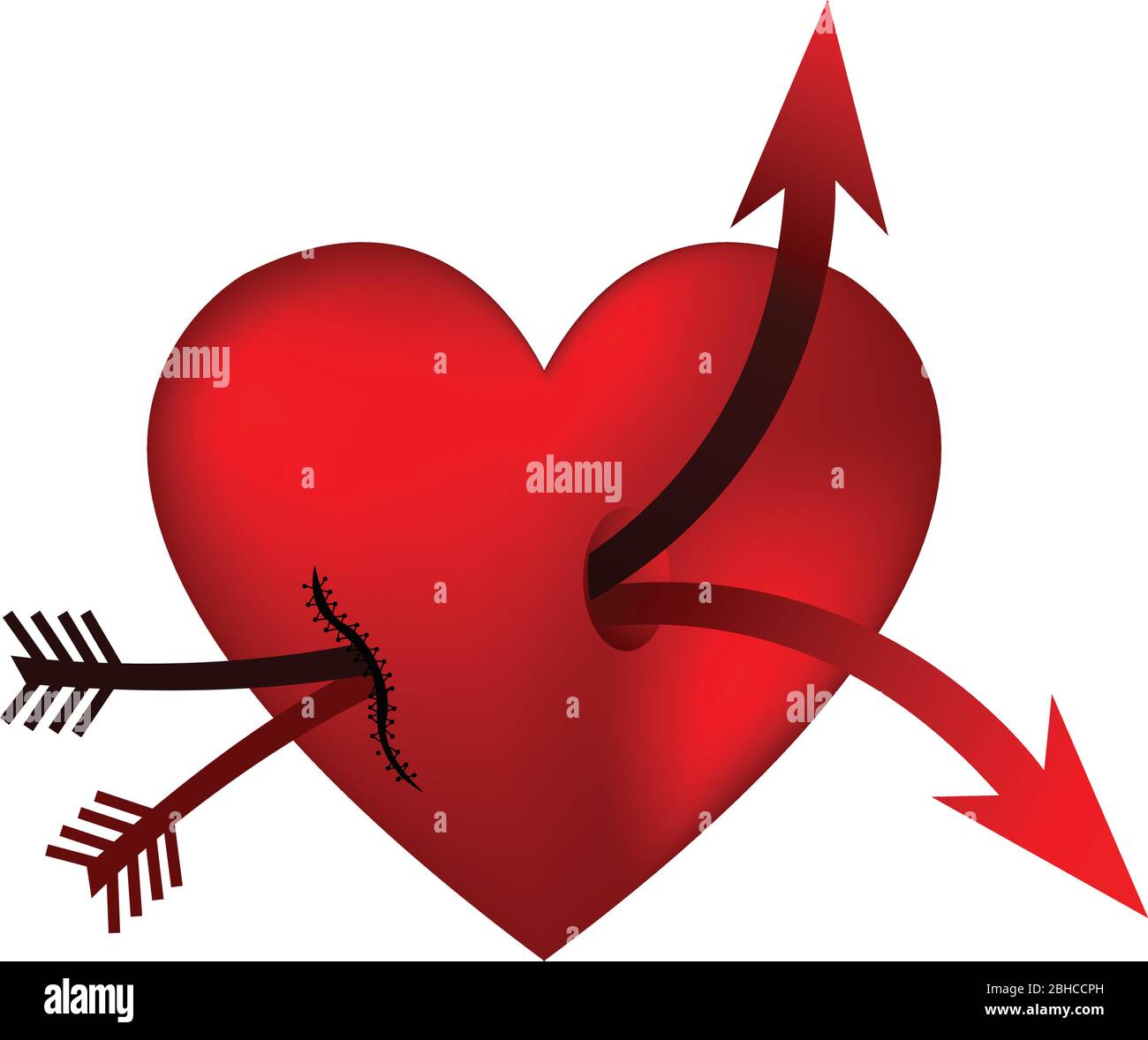 heart and double arrow Stock Vector Image & Art - Alamy