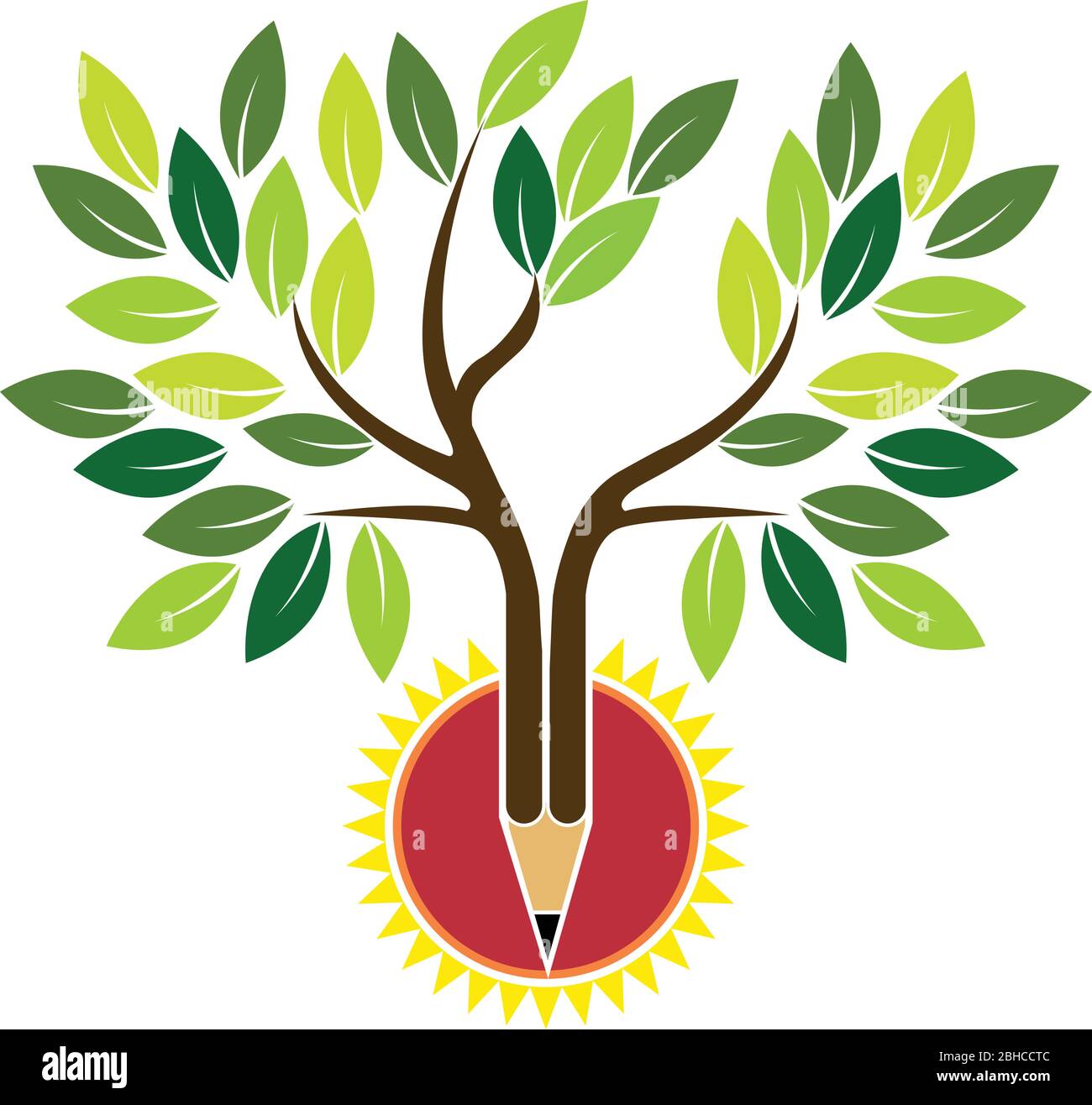 Pencil tree logo hi-res stock photography and images - Alamy