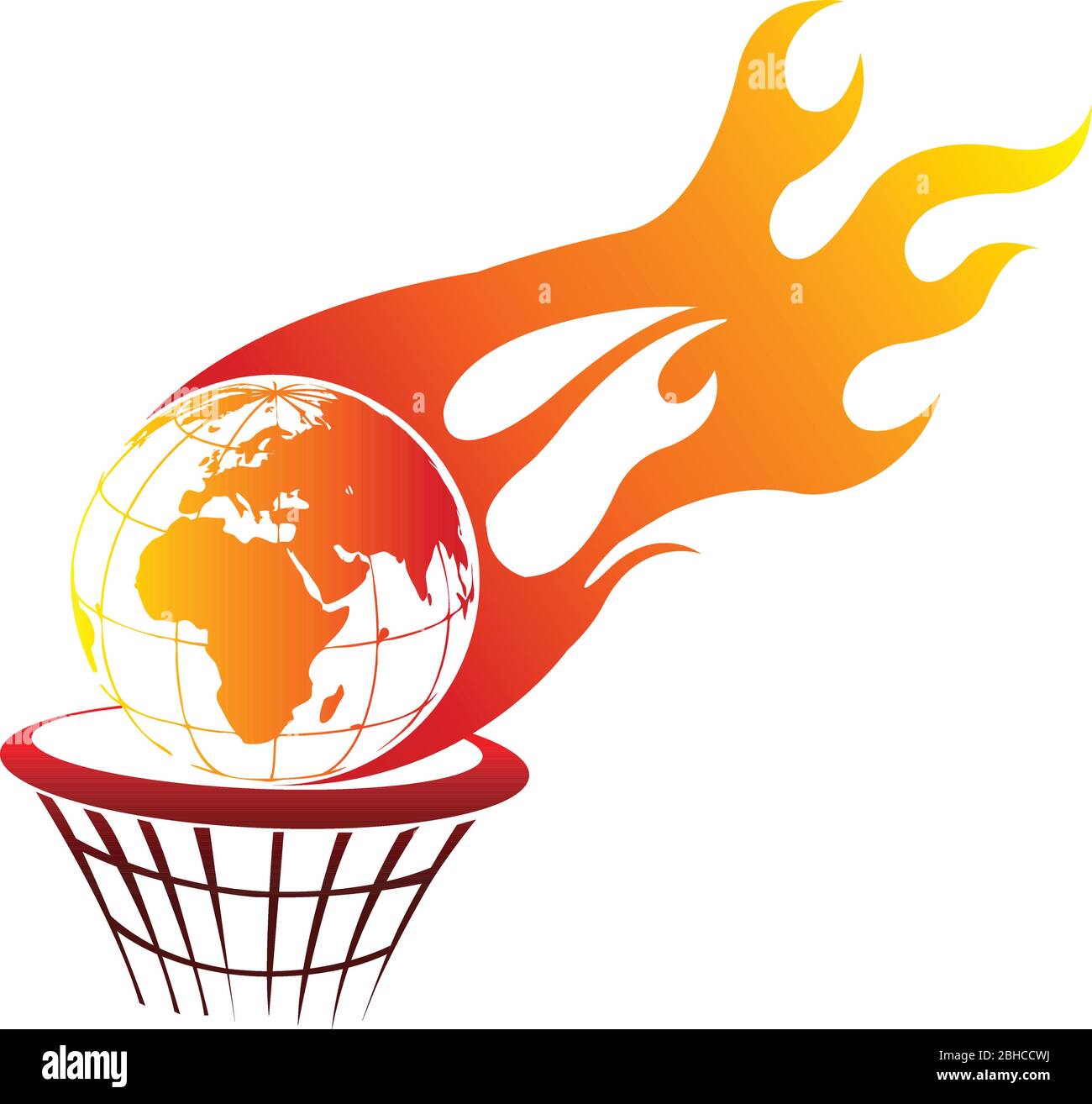 Flaming fire globe Stock Vector Image & Art - Alamy