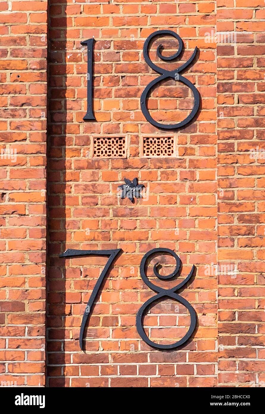 Date on building wall 1878 Stock Photo - Alamy