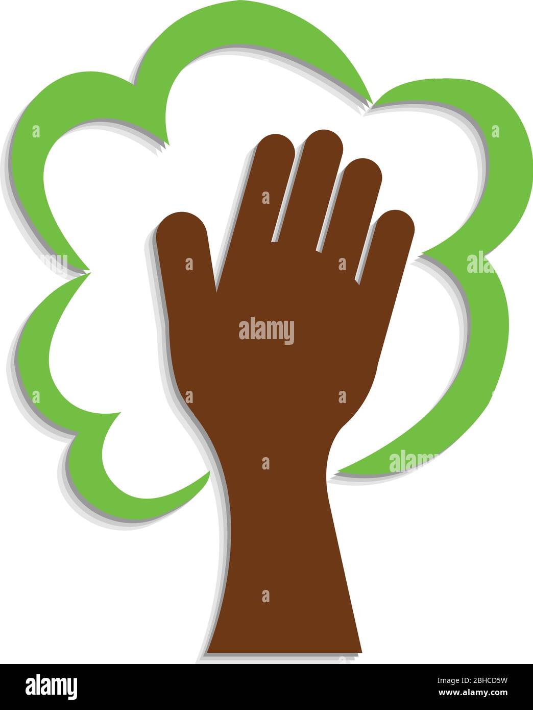 hand tree logo Stock Vector Image & Art - Alamy