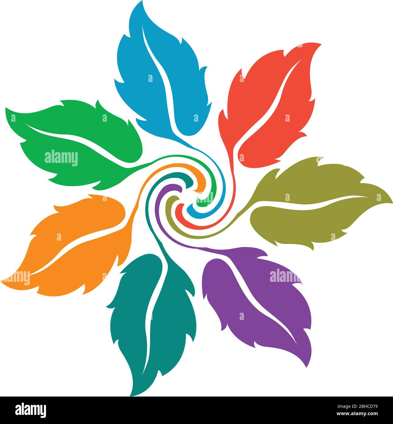 colourful leaf logo Stock Vector Image & Art - Alamy