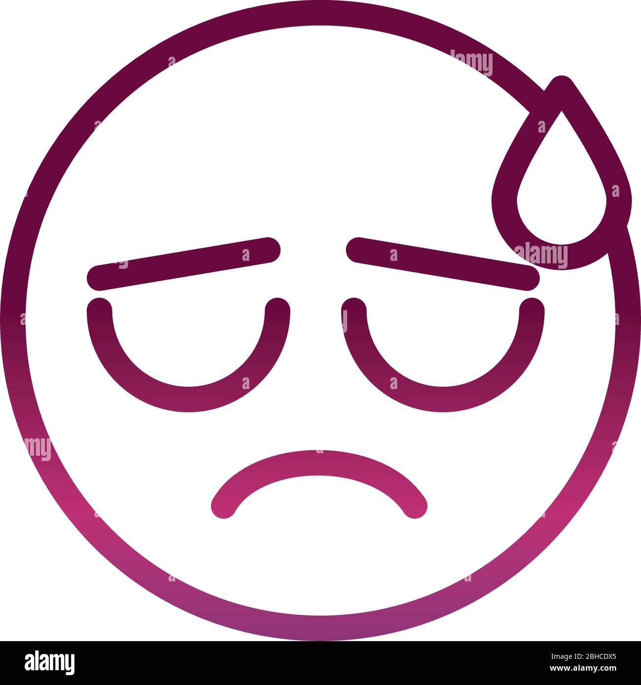 sweat funny smiley emoticon face expression vector illustration ...