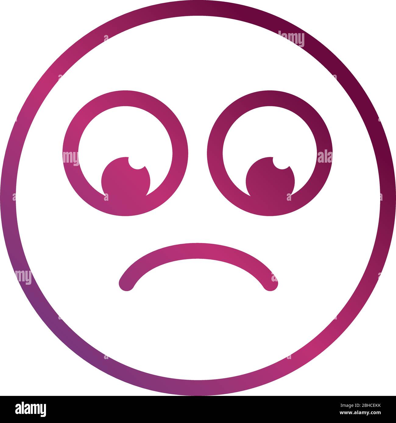 sad funny smiley emoticon face expression vector illustration gradient ...