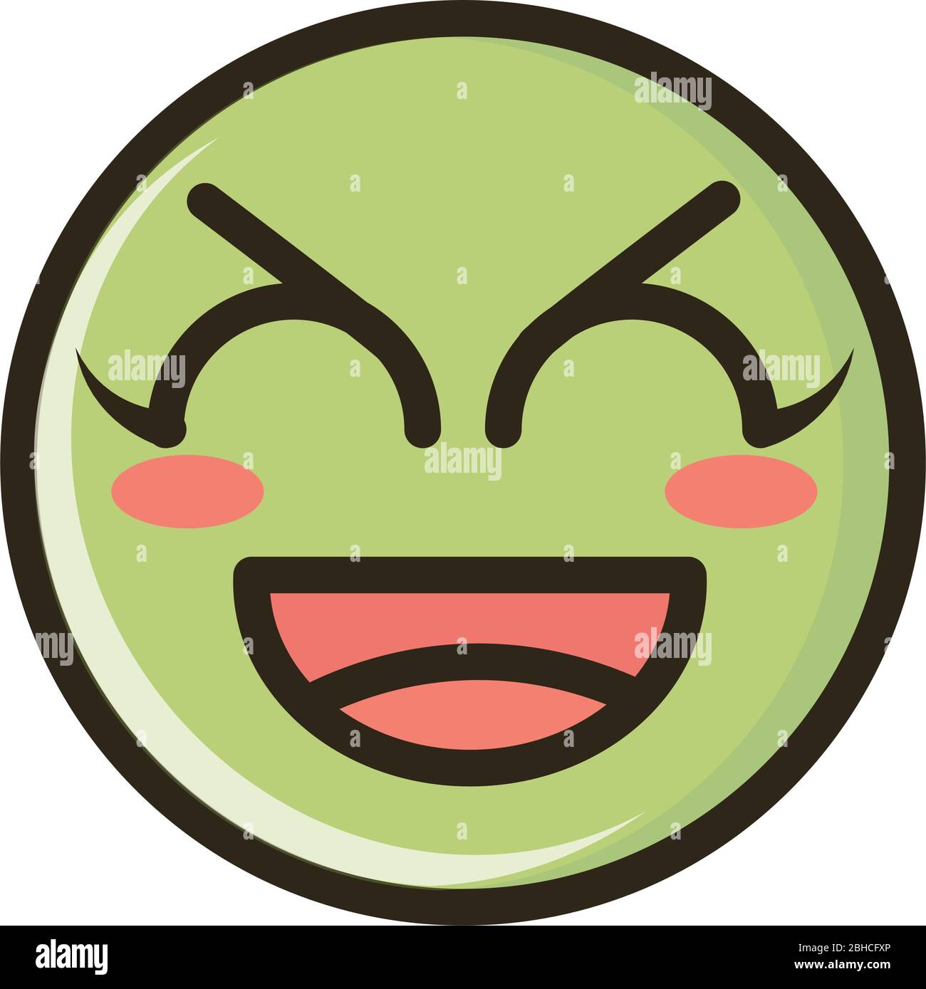 happy funny smiley emoticon face expression vector illustration line ...