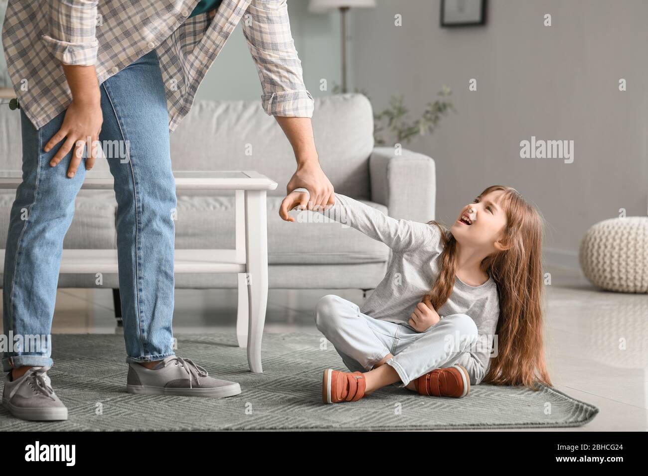 Daughter father sofa abuse hi-res stock photography and images - Alamy