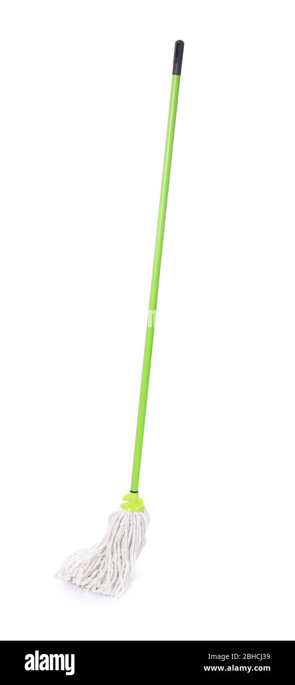 Floor mop on white background Stock Photo - Alamy