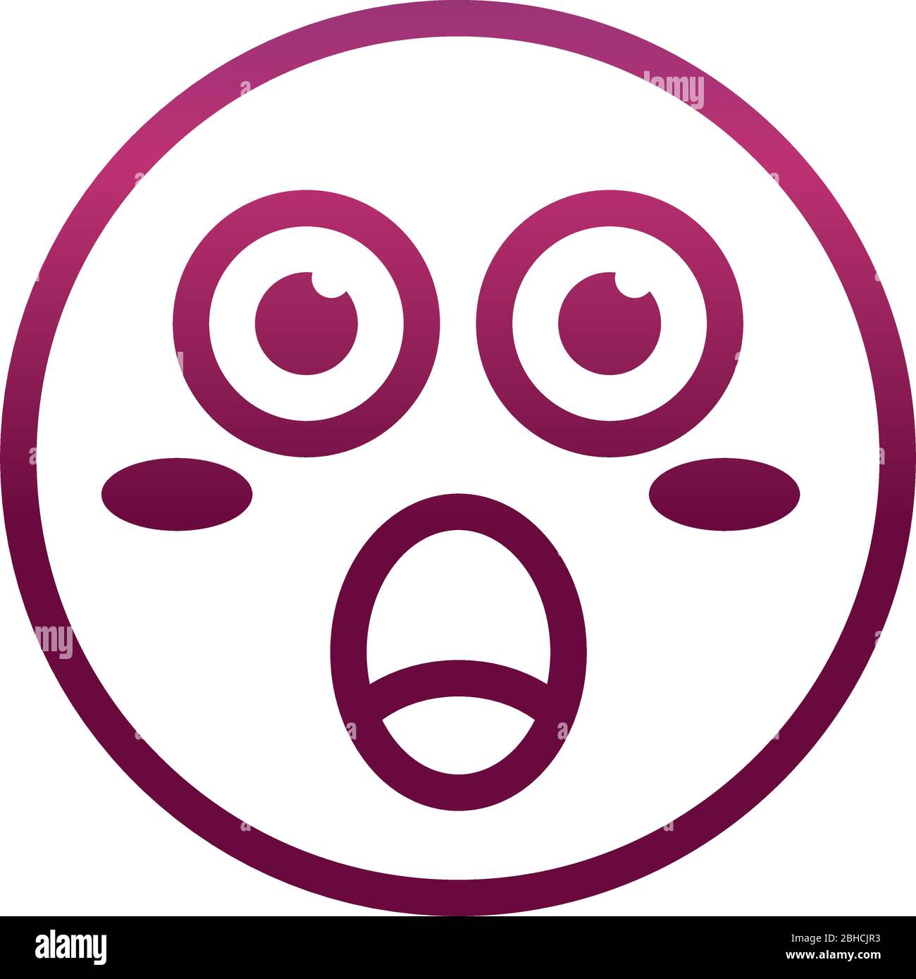 surprised funny smiley emoticon face expression vector illustration ...