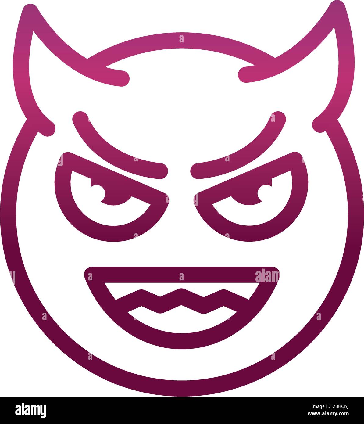 imp funny smiley emoticon face expression vector illustration gradient ...