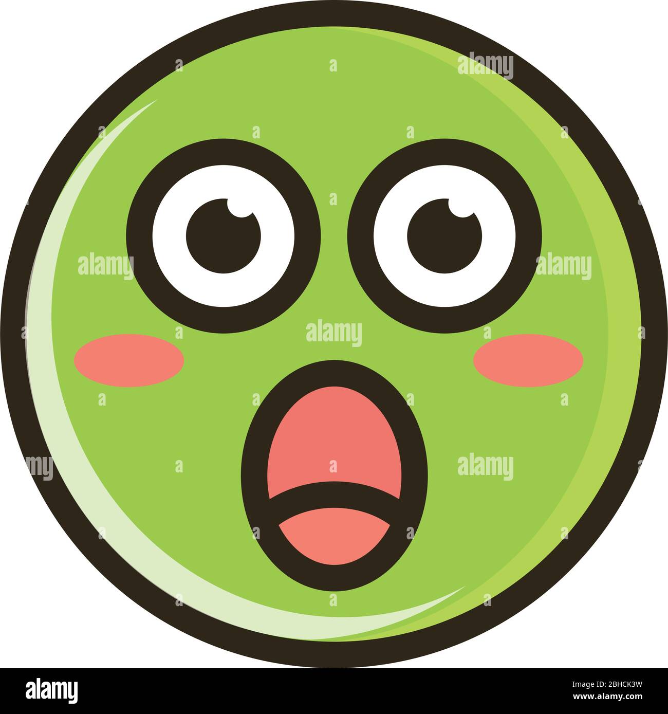 surprised funny smiley emoticon face expression vector illustration ...