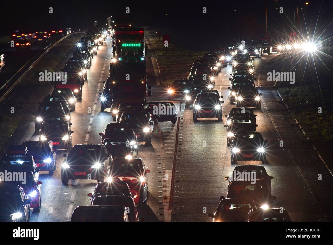 Traffic jam at night hi-res stock photography and images - Alamy