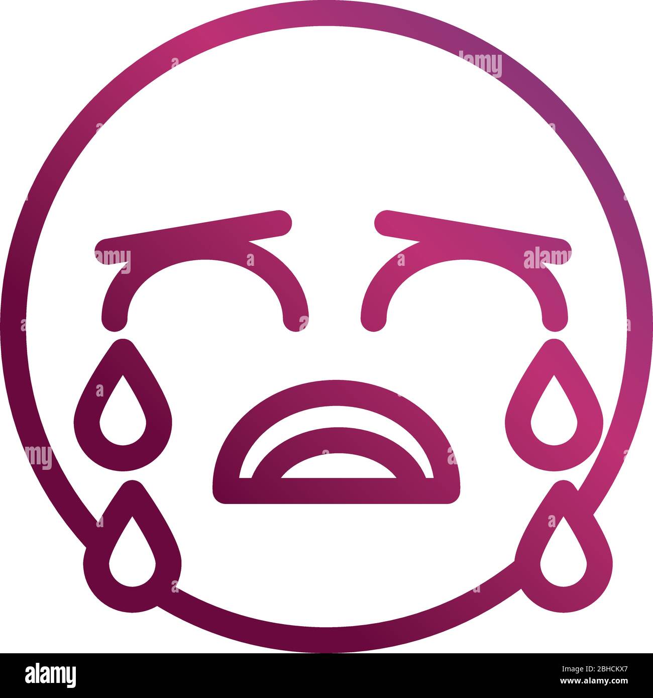 Crying emoji outline hi-res stock photography and images - Alamy