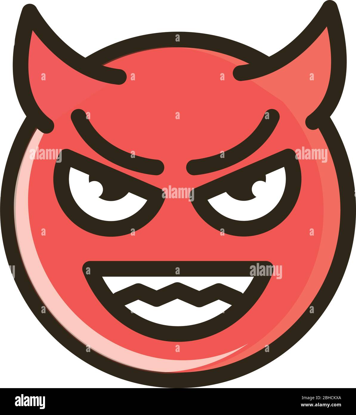 imp funny smiley emoticon face expression vector illustration line and ...