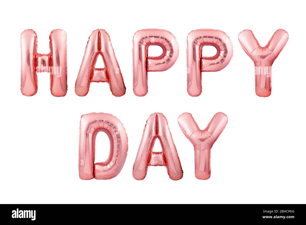 Happy Day words made of inflatable balloons isolated on white ...