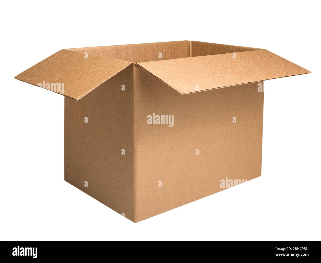 Open corrugated carton box isolated on white background Stock Photo - Alamy