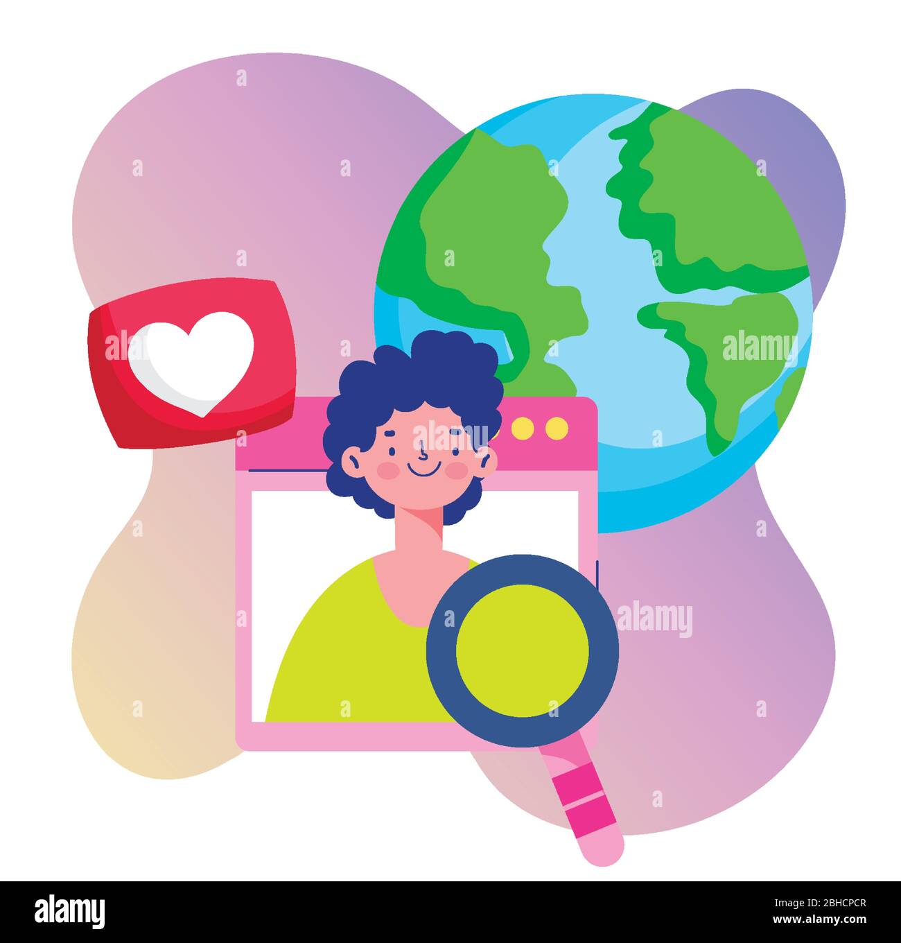 world website people connection romantic cartoon vector illustration ...