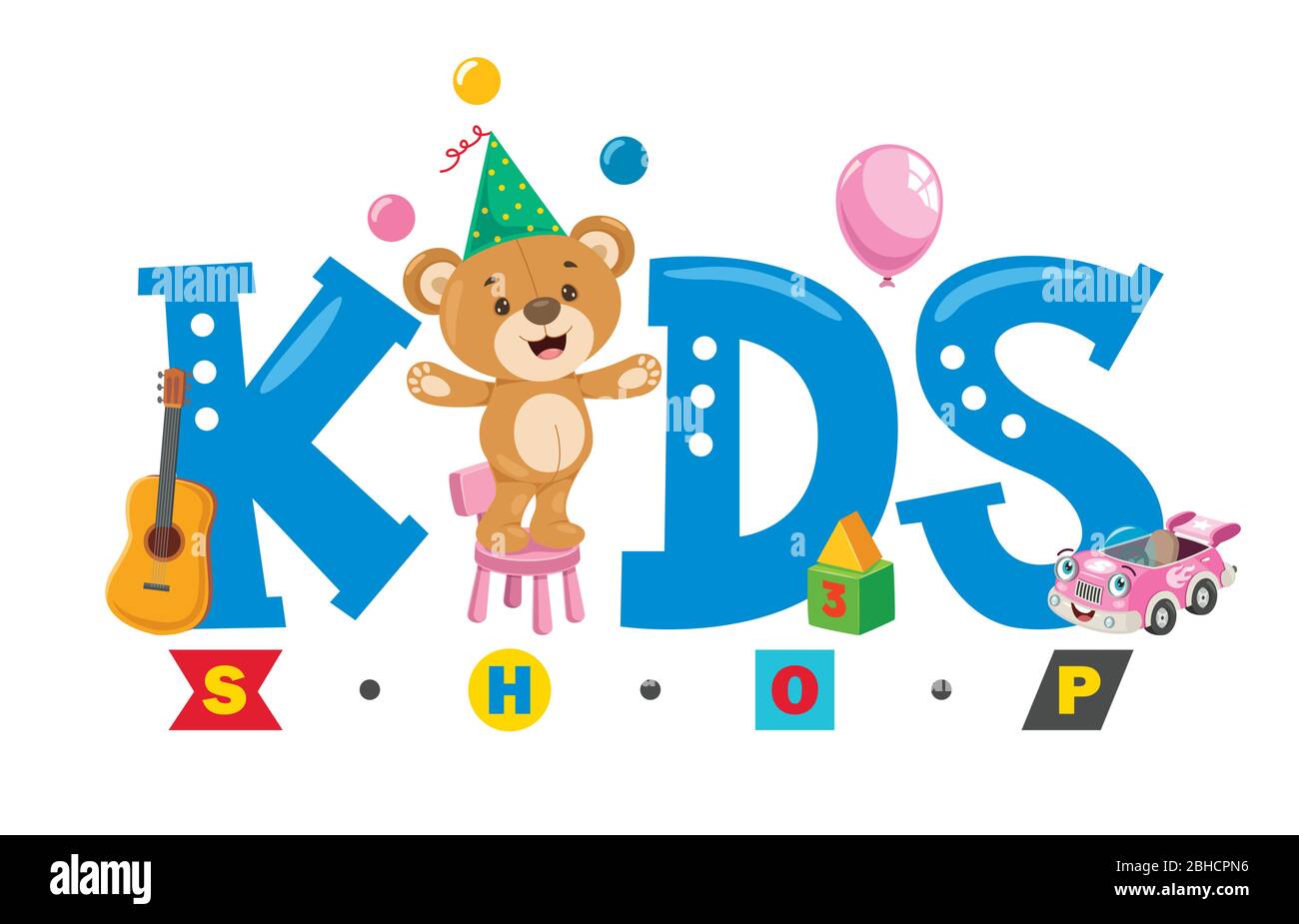 Logo Design For Kids Shop Stock Vector Image & Art - Alamy