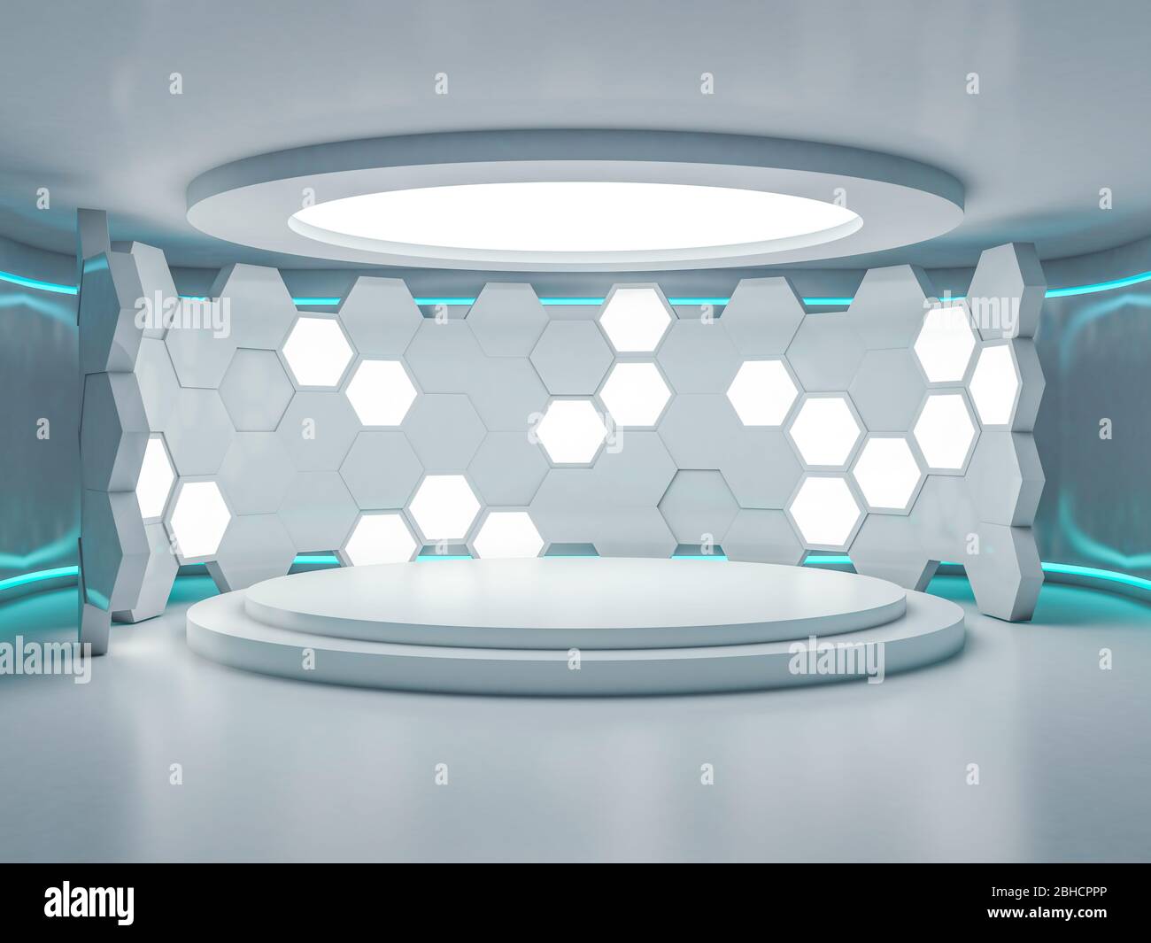 Abstract modern architecture background, empty open space interior. 3D ...