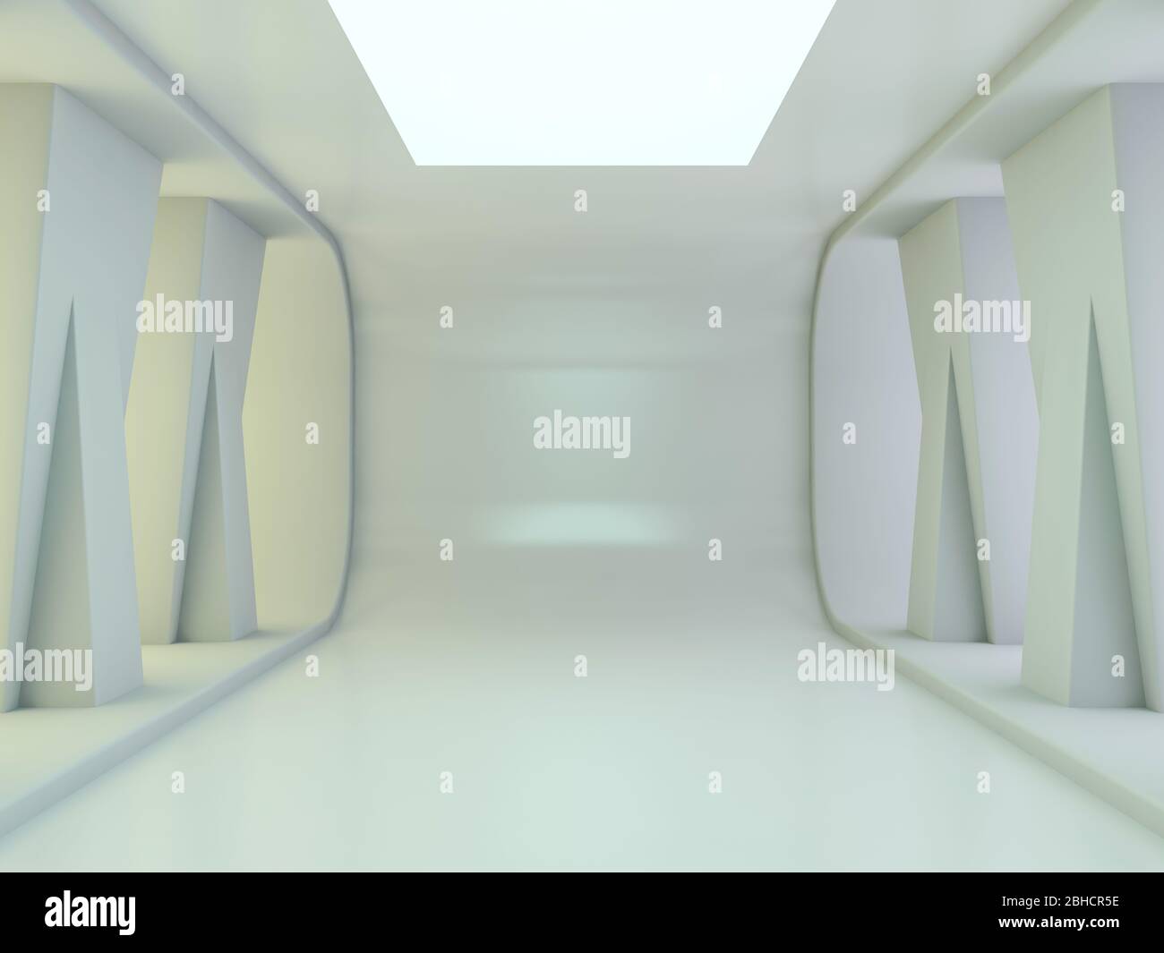 Abstract modern architecture background, empty open space interior. 3D ...