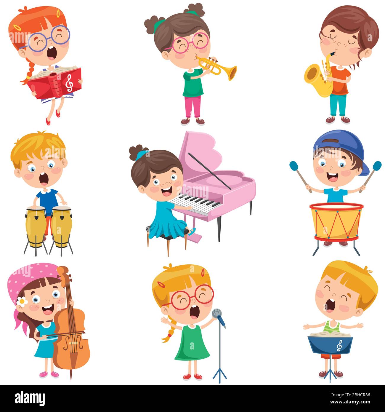 Children Playing Instruments Clipart