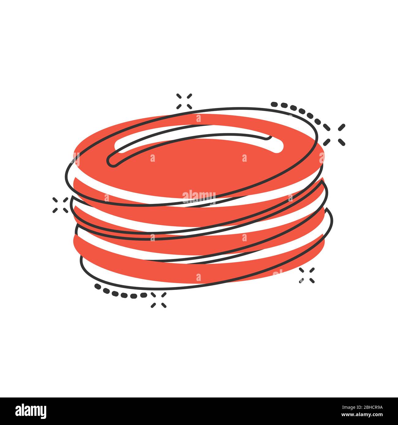 Plate icon in comic style. Dish cartoon vector illustration on white ...