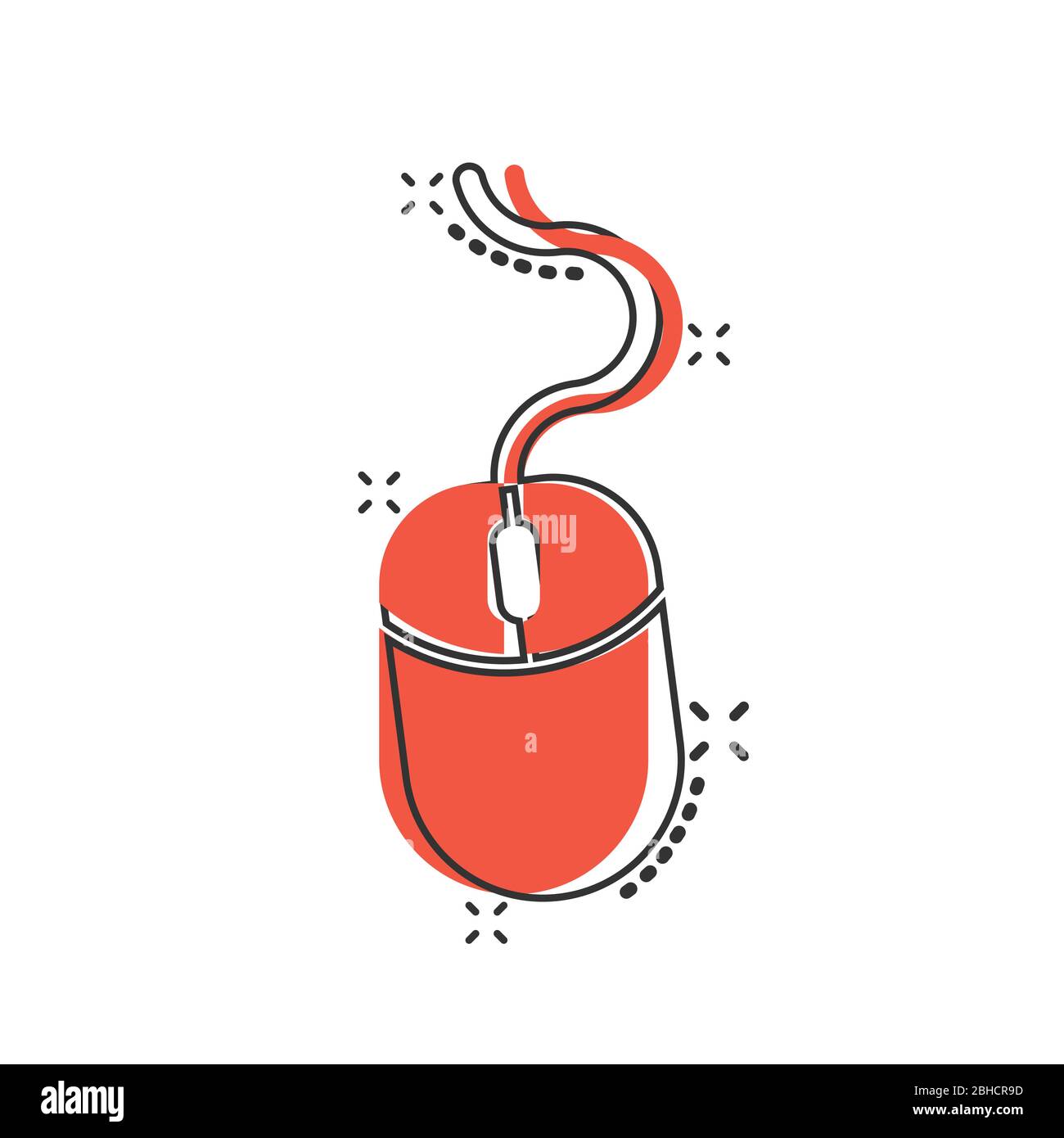 Computer mouse icon in comic style. Cursor cartoon vector illustration ...