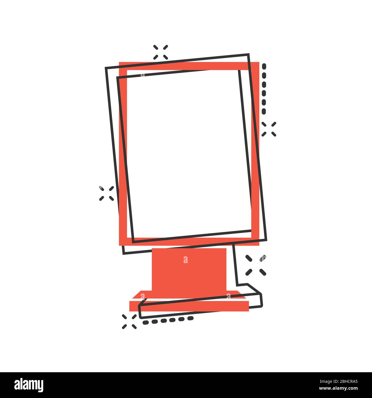 Billboard icon in comic style. Citylight display cartoon vector ...