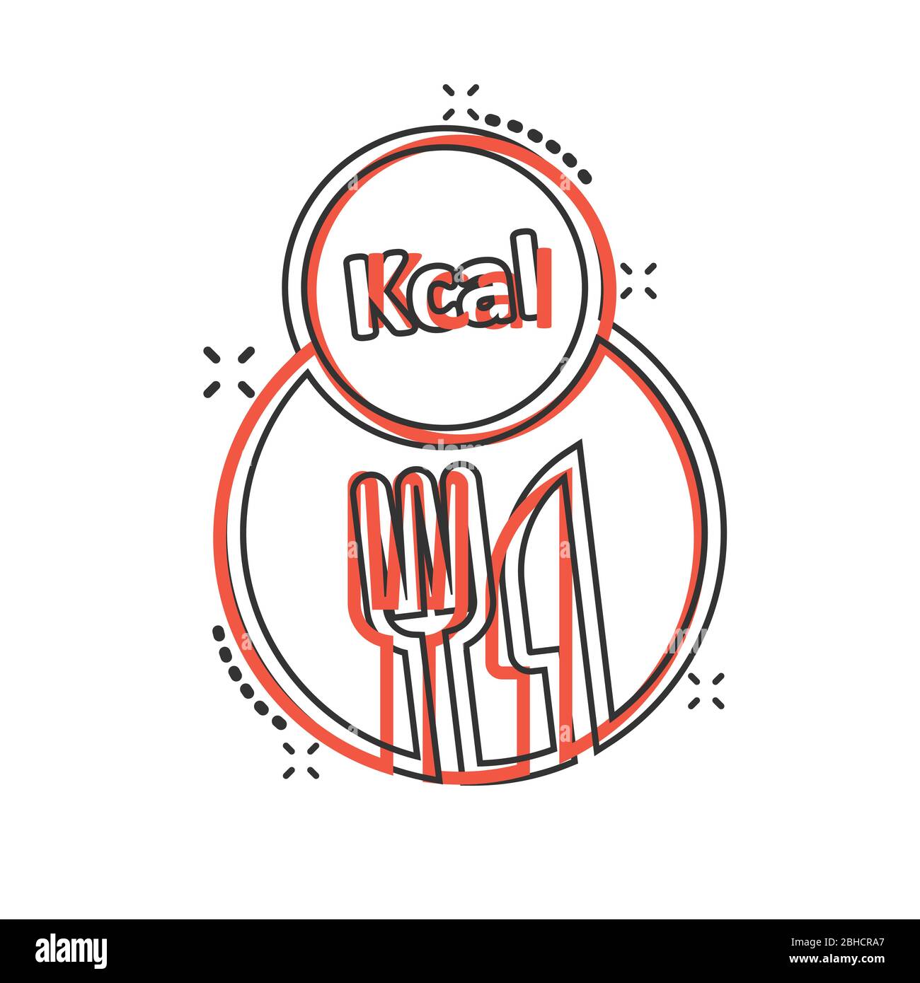 Kcal icon in comic style. Diet cartoon vector illustration on white ...