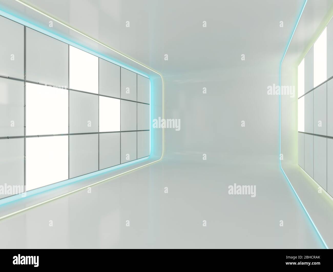 Abstract modern architecture background, empty open space interior. 3D ...