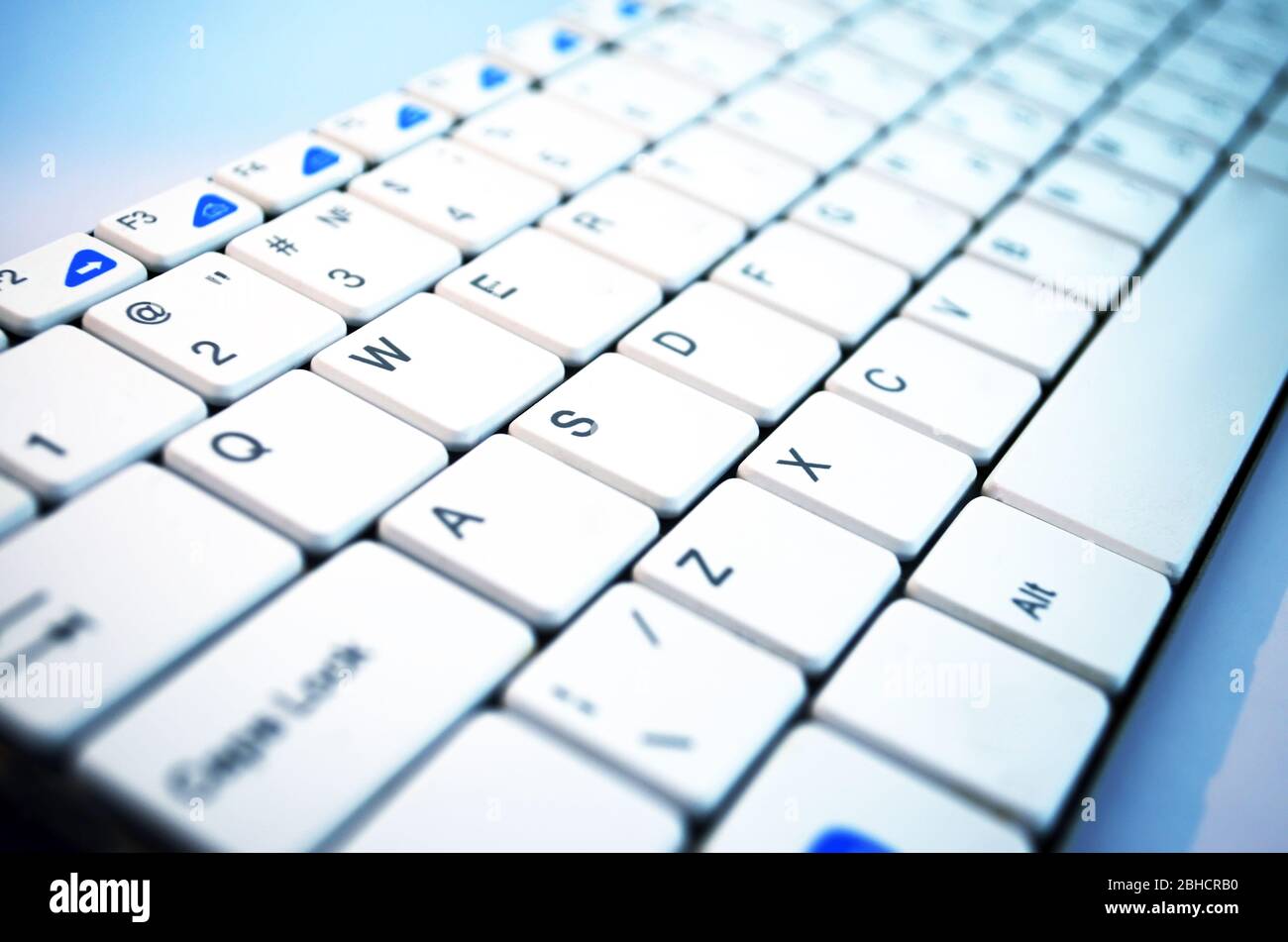 White a keyboard close-up of letters, buttons Stock Photo - Alamy