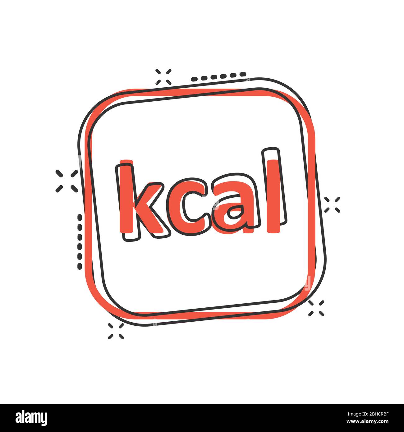 Kcal icon in comic style. Diet cartoon vector illustration on white ...