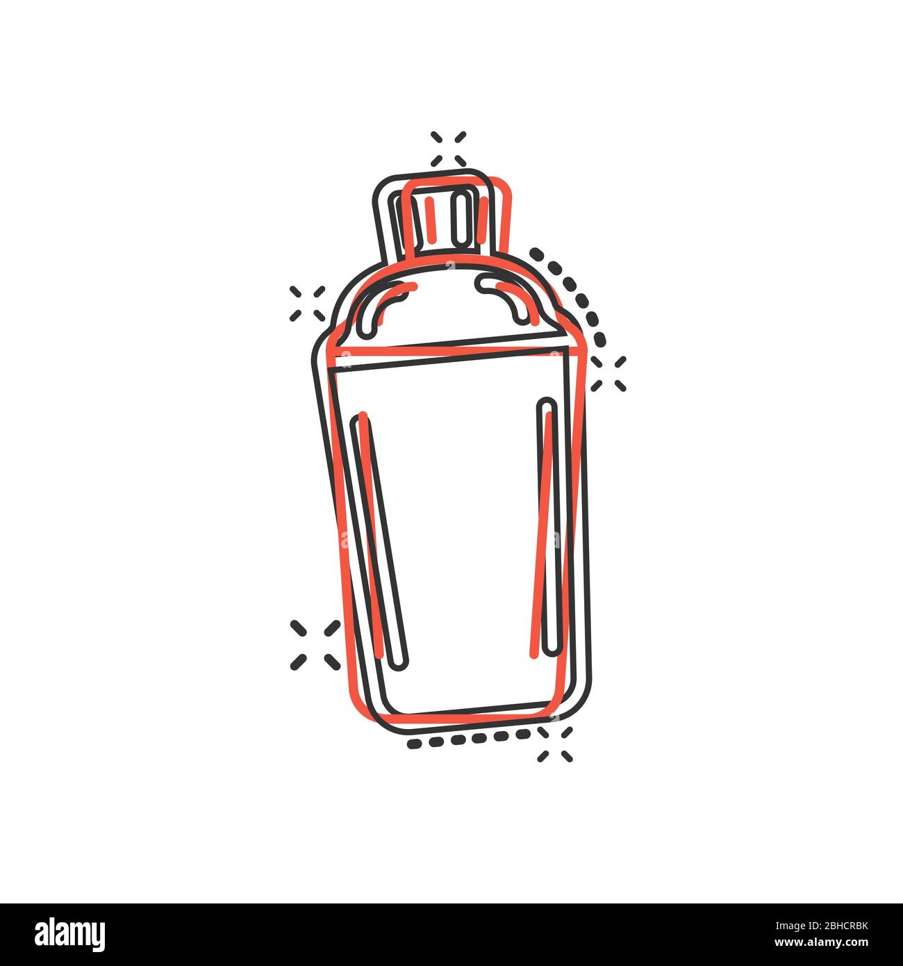 Shaker cocktail icon in comic style. Alcohol bottle cartoon vector ...