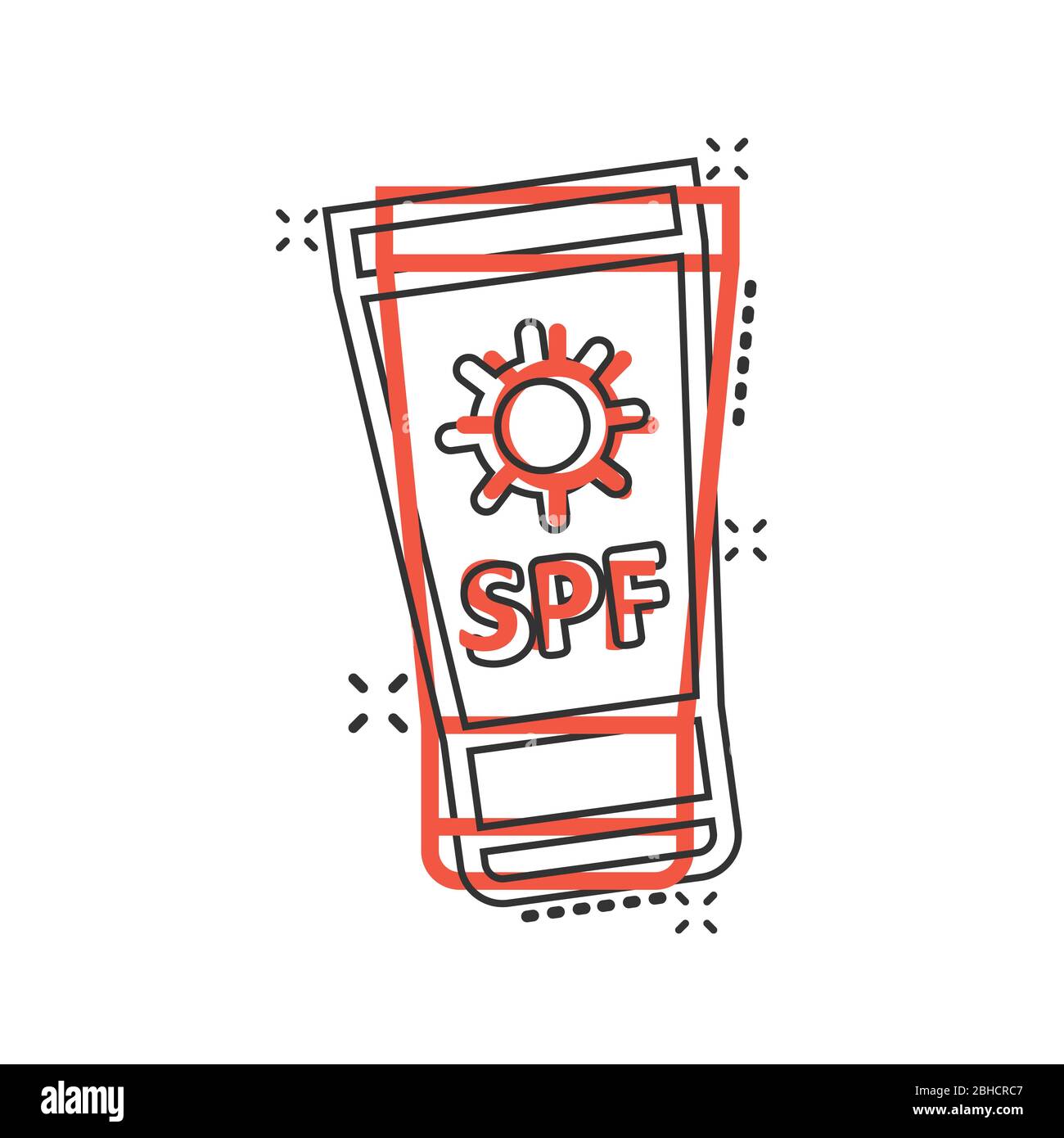 Sun protection icon in comic style. Sunblock cream cartoon vector ...