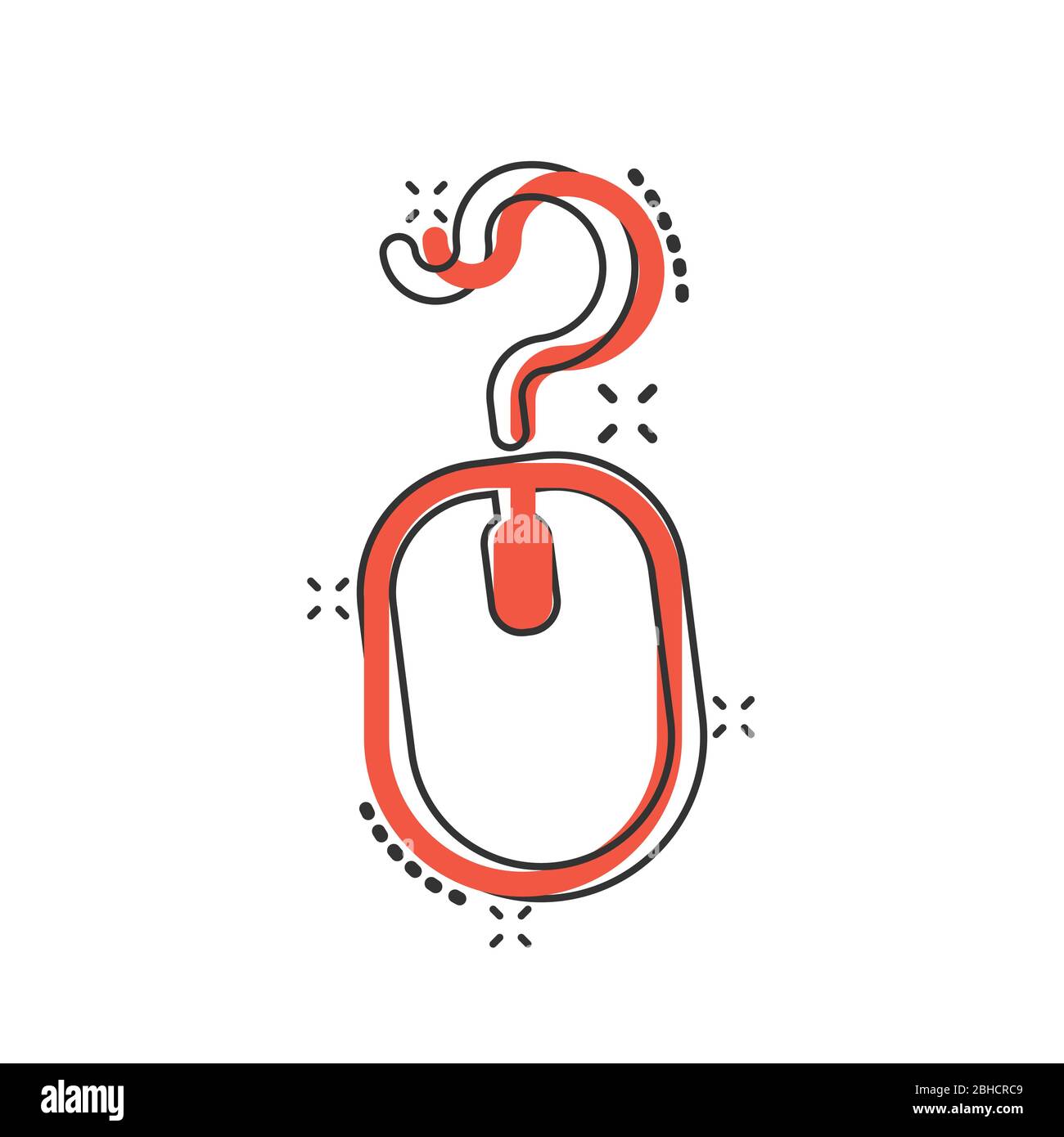 Computer mouse icon in comic style. Cursor cartoon vector illustration ...