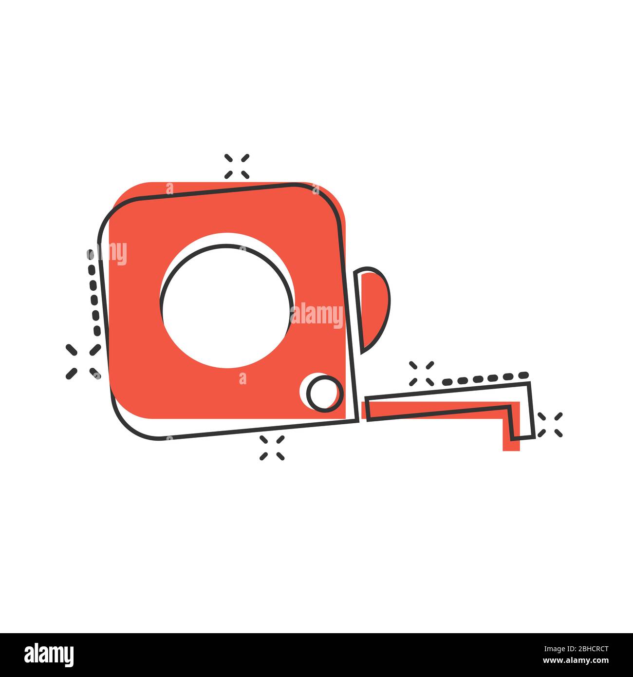 Measure tape icon in comic style. Ruler cartoon sign vector ...