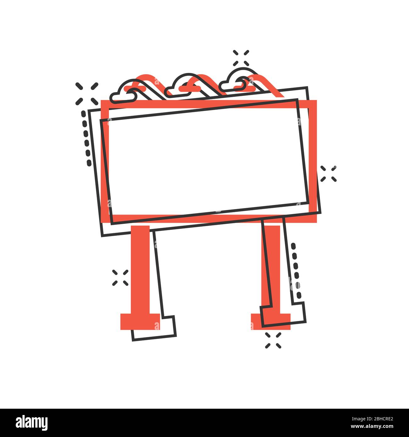 Billboard icon in comic style. Citylight display cartoon vector ...