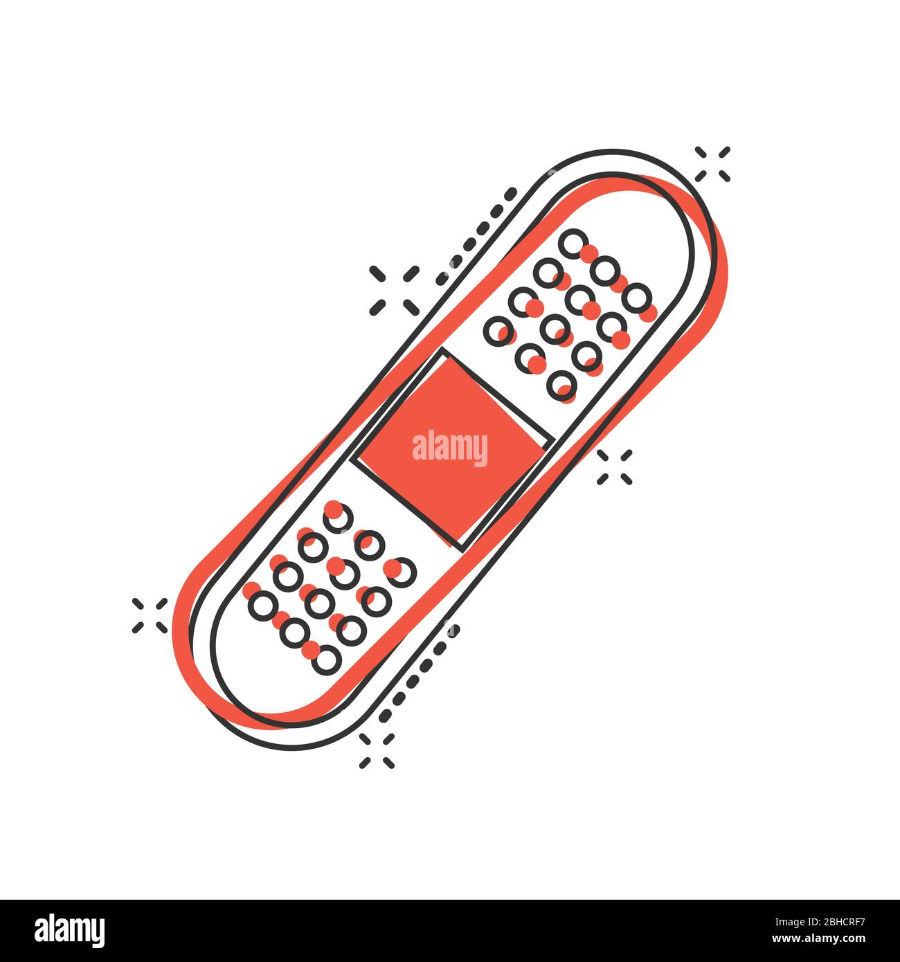 Bandage icon in comic style. Plaster cartoon vector illustration on ...