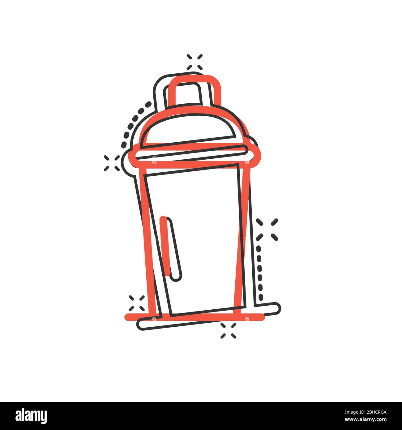 Shaker cocktail icon in comic style. Alcohol bottle cartoon vector ...