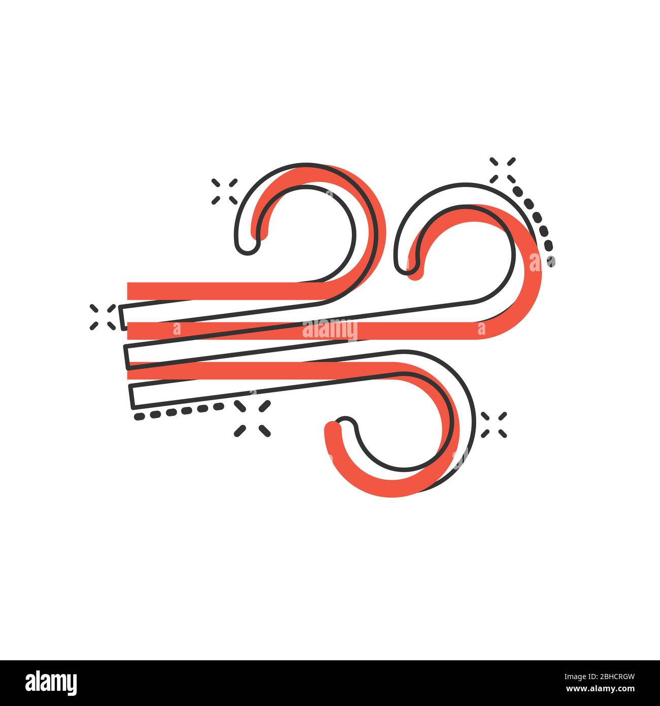 Wind icon in comic style. Air cartoon vector illustration on white ...