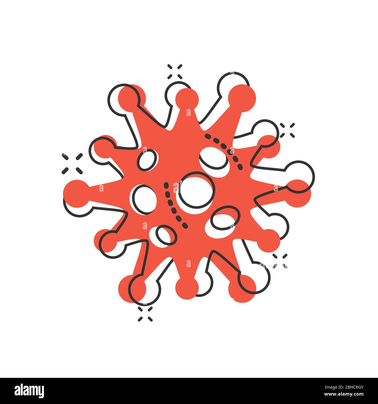Disease bacteria icon in comic style. Allergy cartoon vector ...