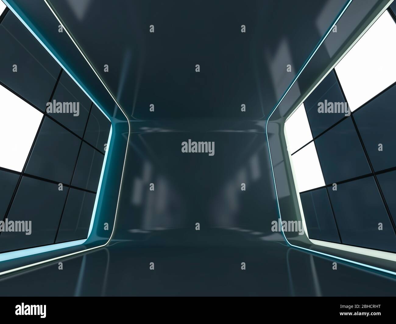 Abstract modern architecture background, empty open space interior. 3D ...