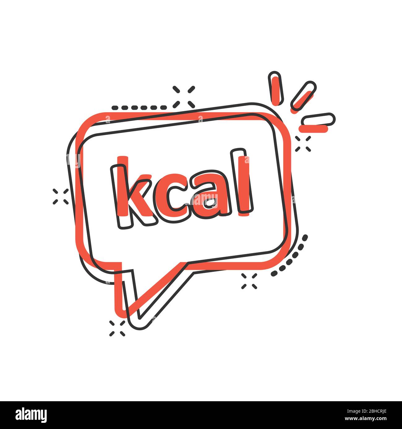 Kcal icon in comic style. Diet cartoon vector illustration on white ...
