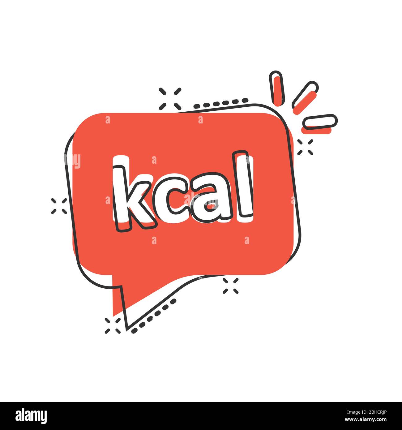 Kcal icon in comic style. Diet cartoon vector illustration on white ...