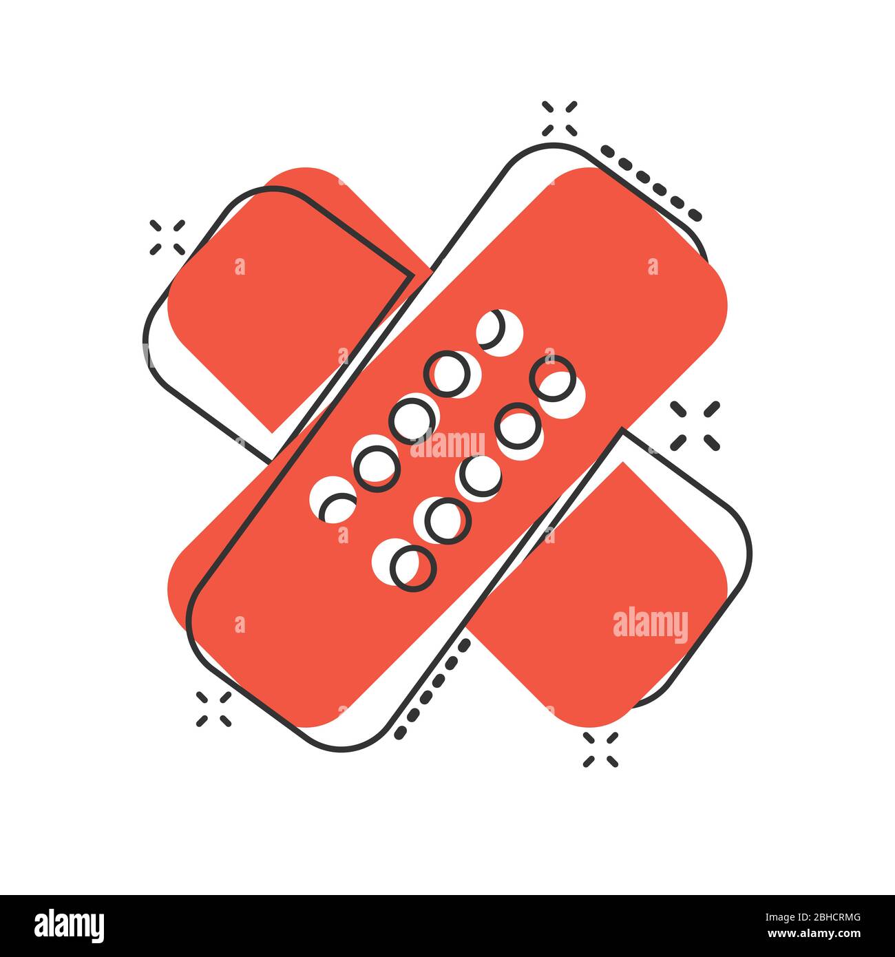 Bandage icon in comic style. Plaster cartoon vector illustration on ...