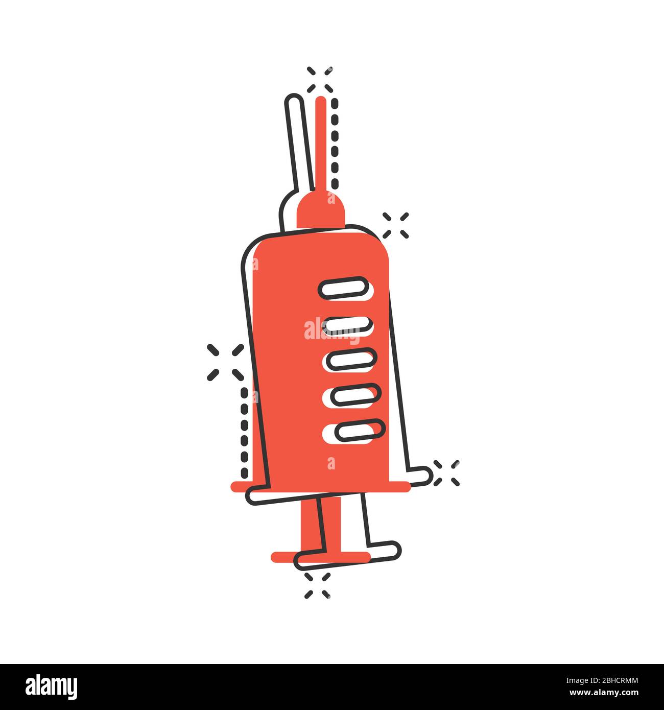 Syringe icon in comic style. Inject needle cartoon vector illustration ...