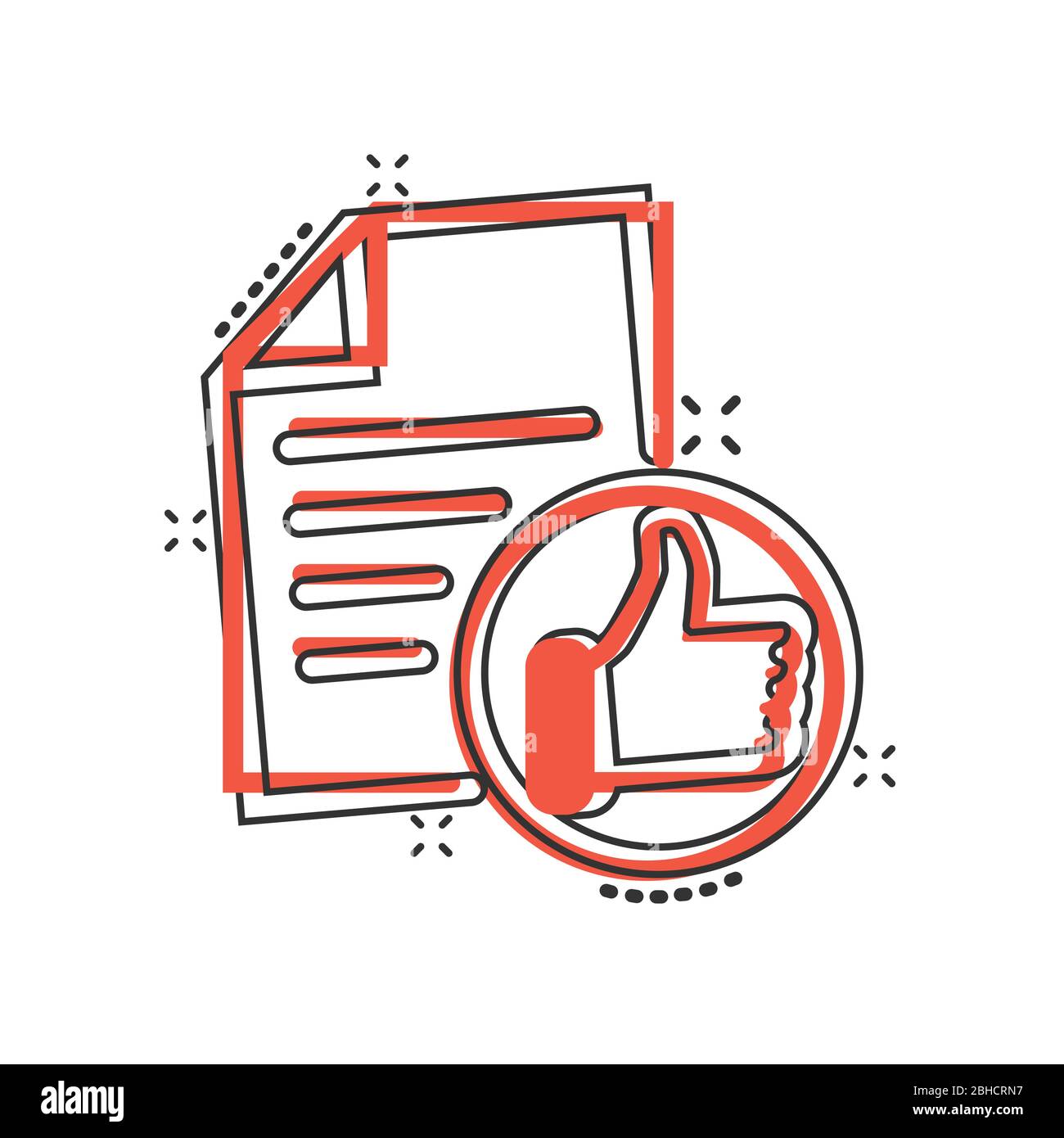 Approved document icon in comic style. Authorize cartoon vector ...