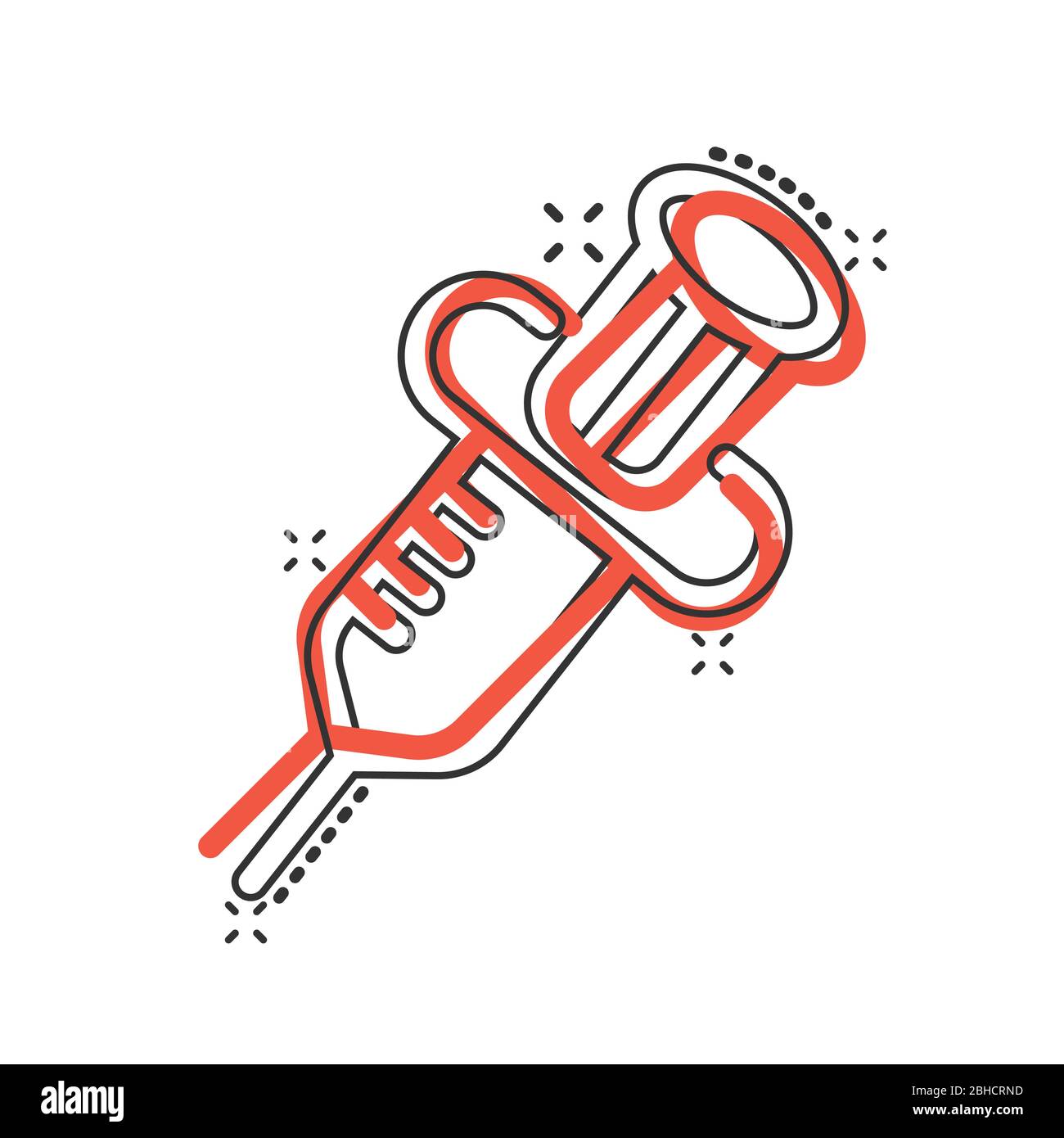 Syringe icon in comic style. Inject needle cartoon vector illustration ...