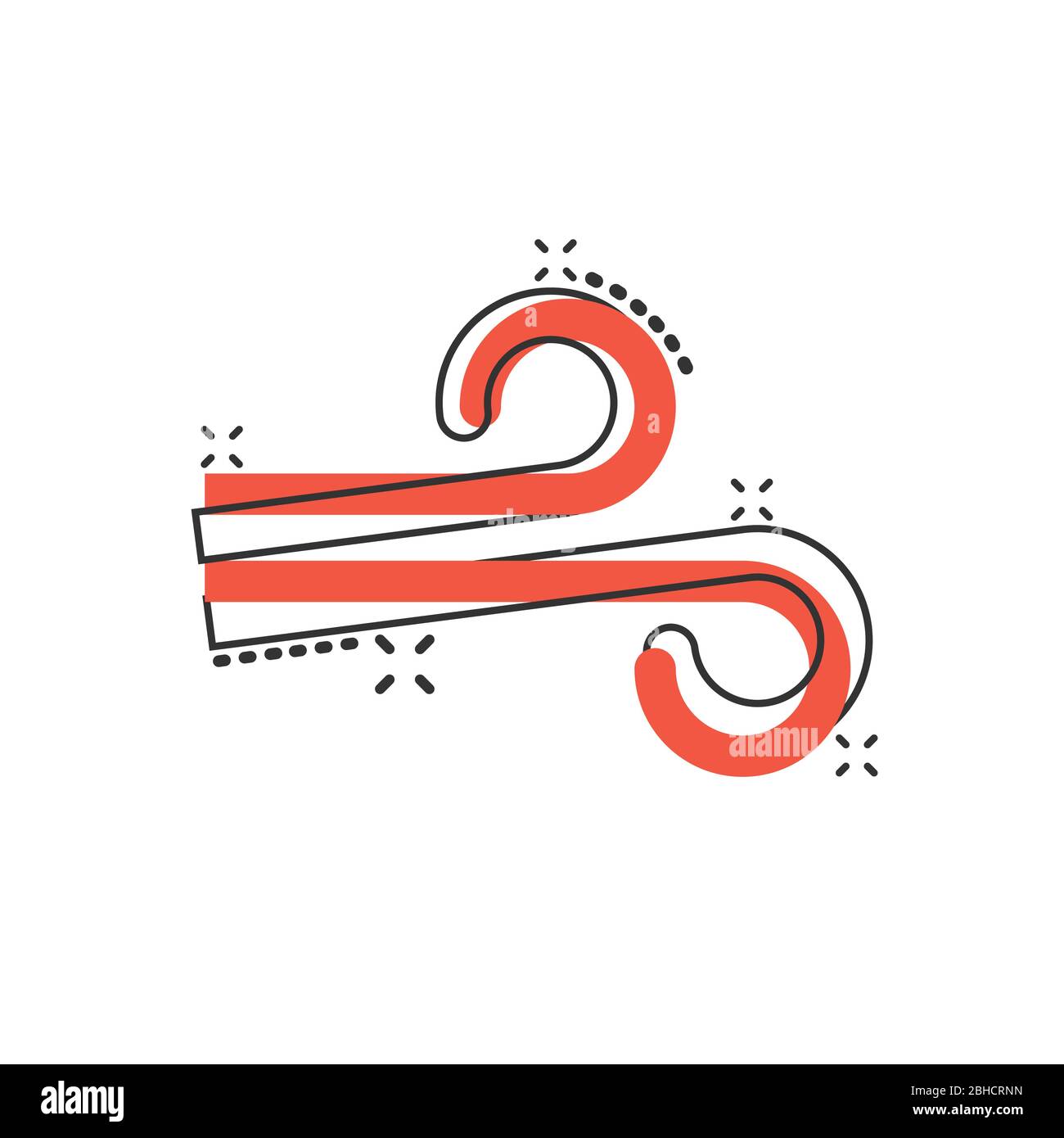 Wind icon in comic style. Air cartoon vector illustration on white ...