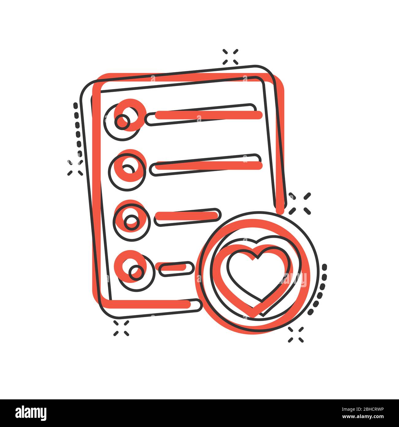 Wishlist icon in comic style. Like document cartoon vector illustration ...