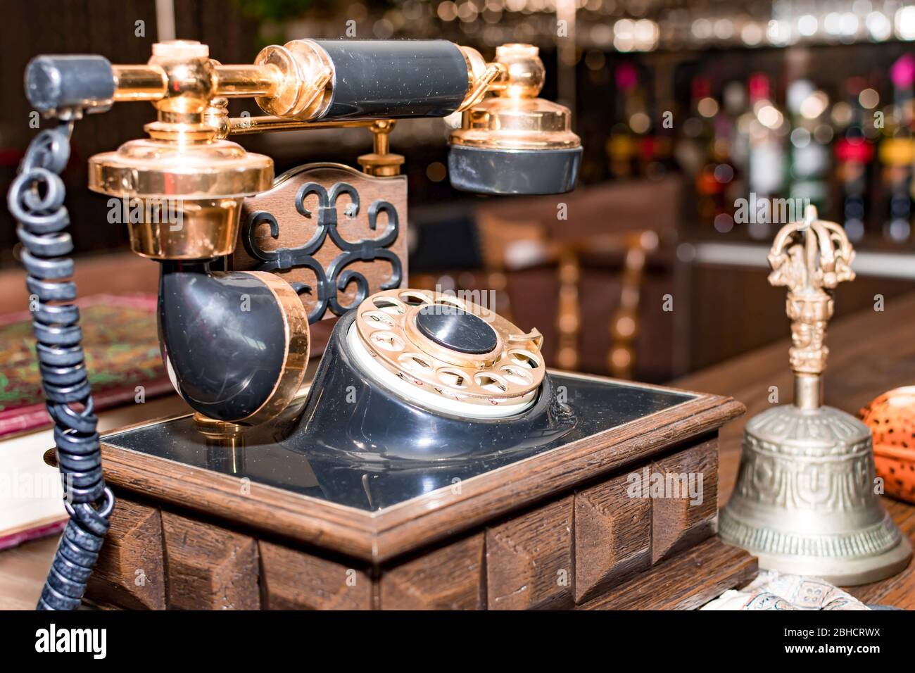 Vintage wooden telephone hi-res stock photography and images - Alamy
